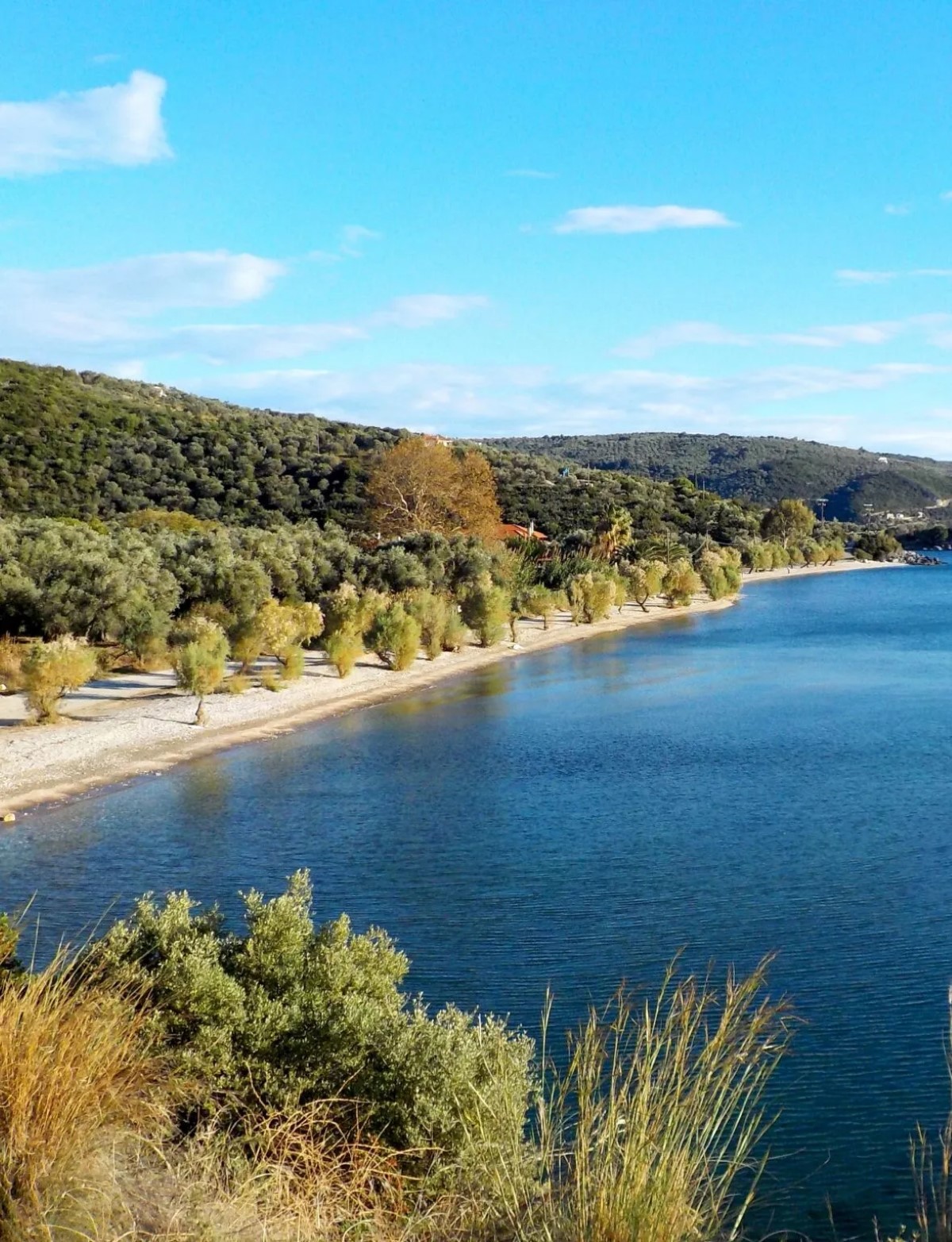 Το ειδυλλιακό ψαροχώρι του Νότιου Πηλίου με φόντο το βουνό των ...