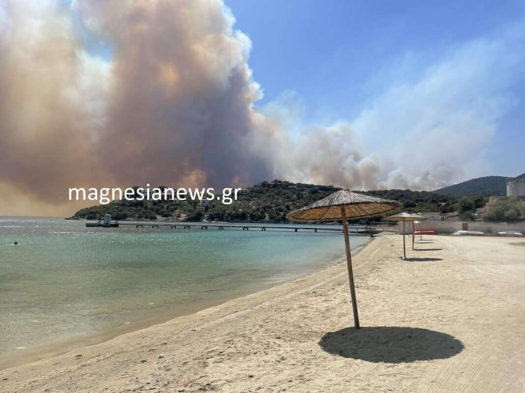 Φωτιά στη Μαγνησία: Φεύγουν οι κάτοικοι από Άγιο Γεώργιο, Χρυσή Ακτή ...